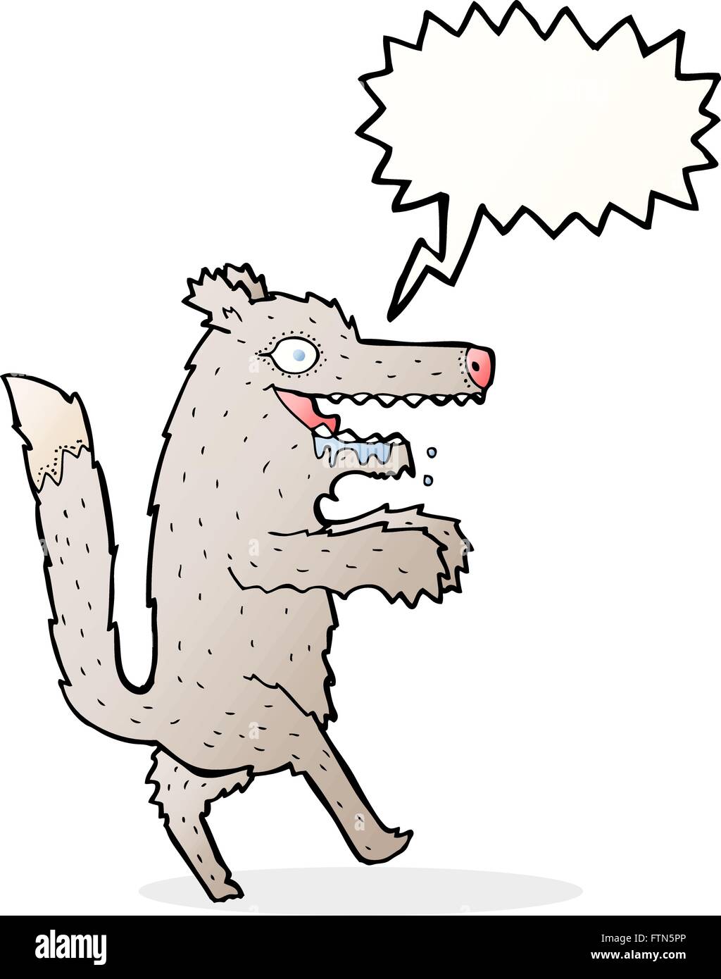cartoon big bad wolf with speech bubble Stock Vector Image & Art - Alamy