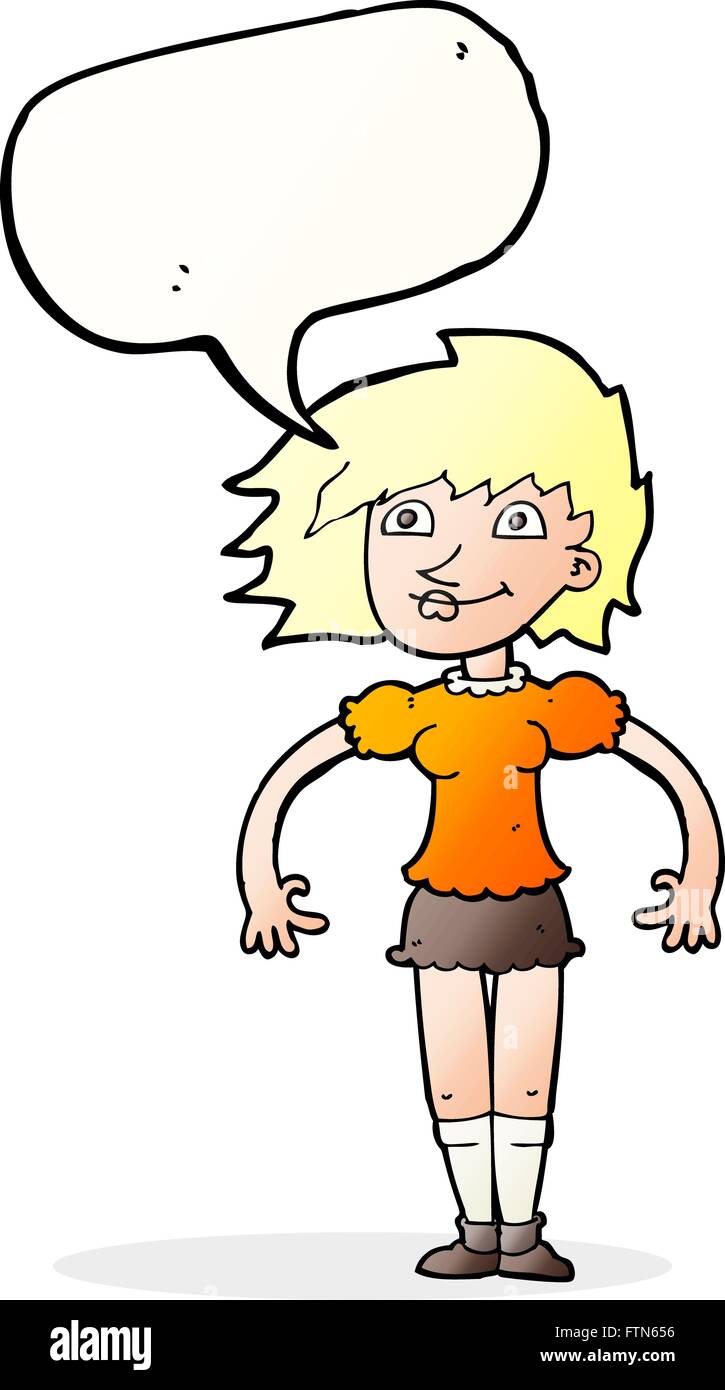 cartoon happy woman with speech bubble Stock Vector Image & Art - Alamy