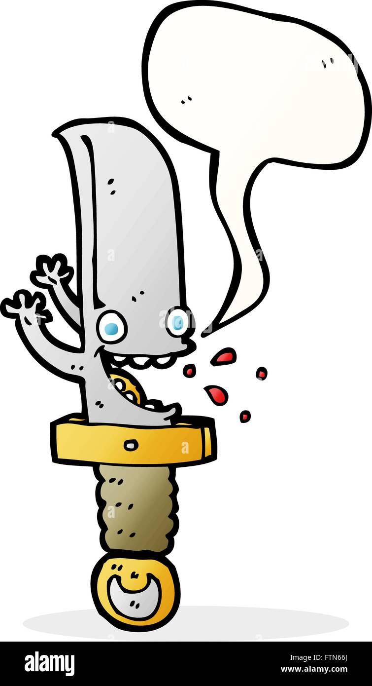 crazy knife cartoon character with speech bubble Stock Vector Image ...