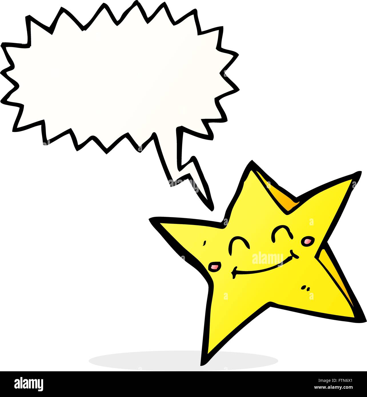 cartoon happy star character with speech bubble Stock Vector Image ...
