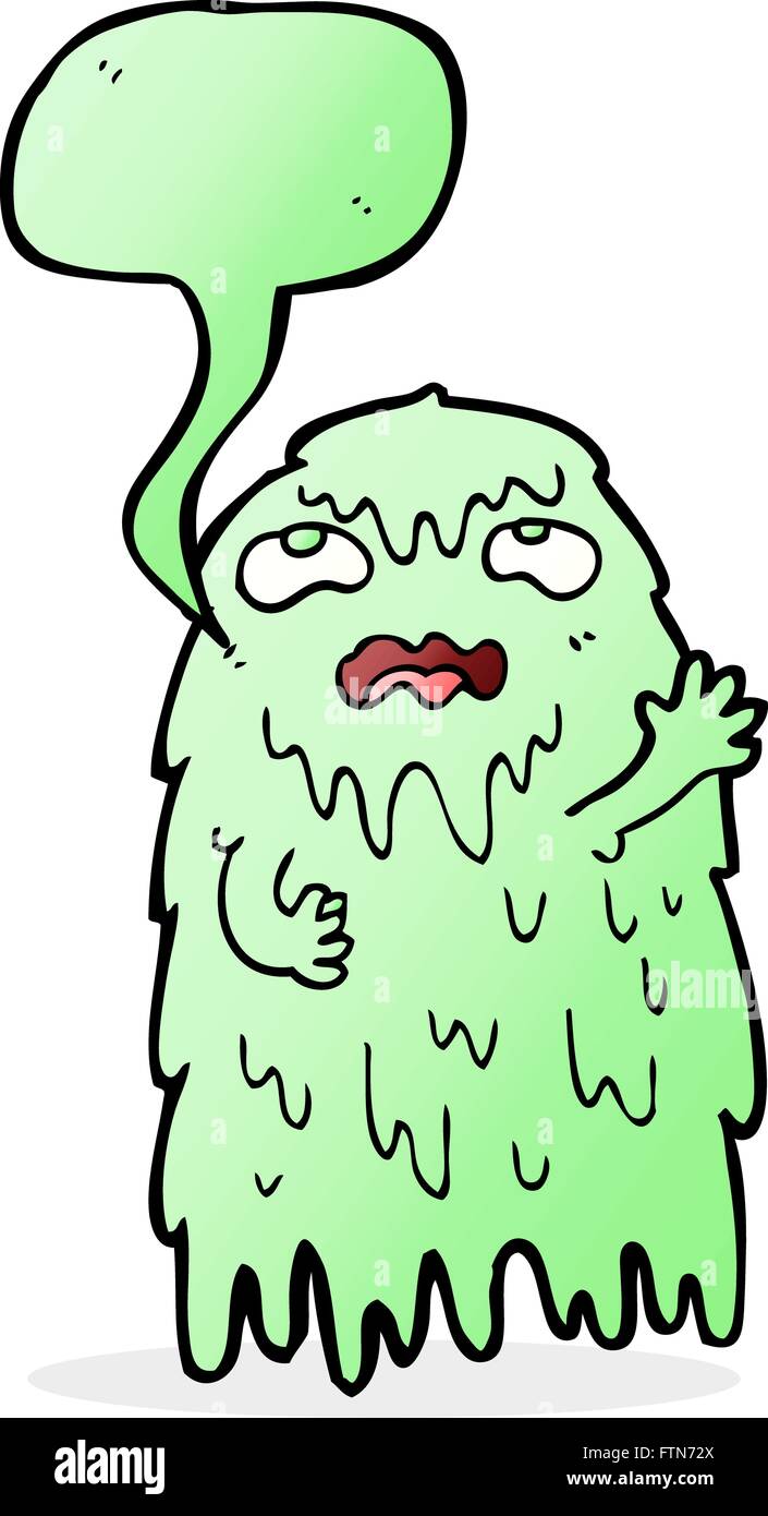 gross cartoon ghost with speech bubble Stock Vector Image & Art - Alamy