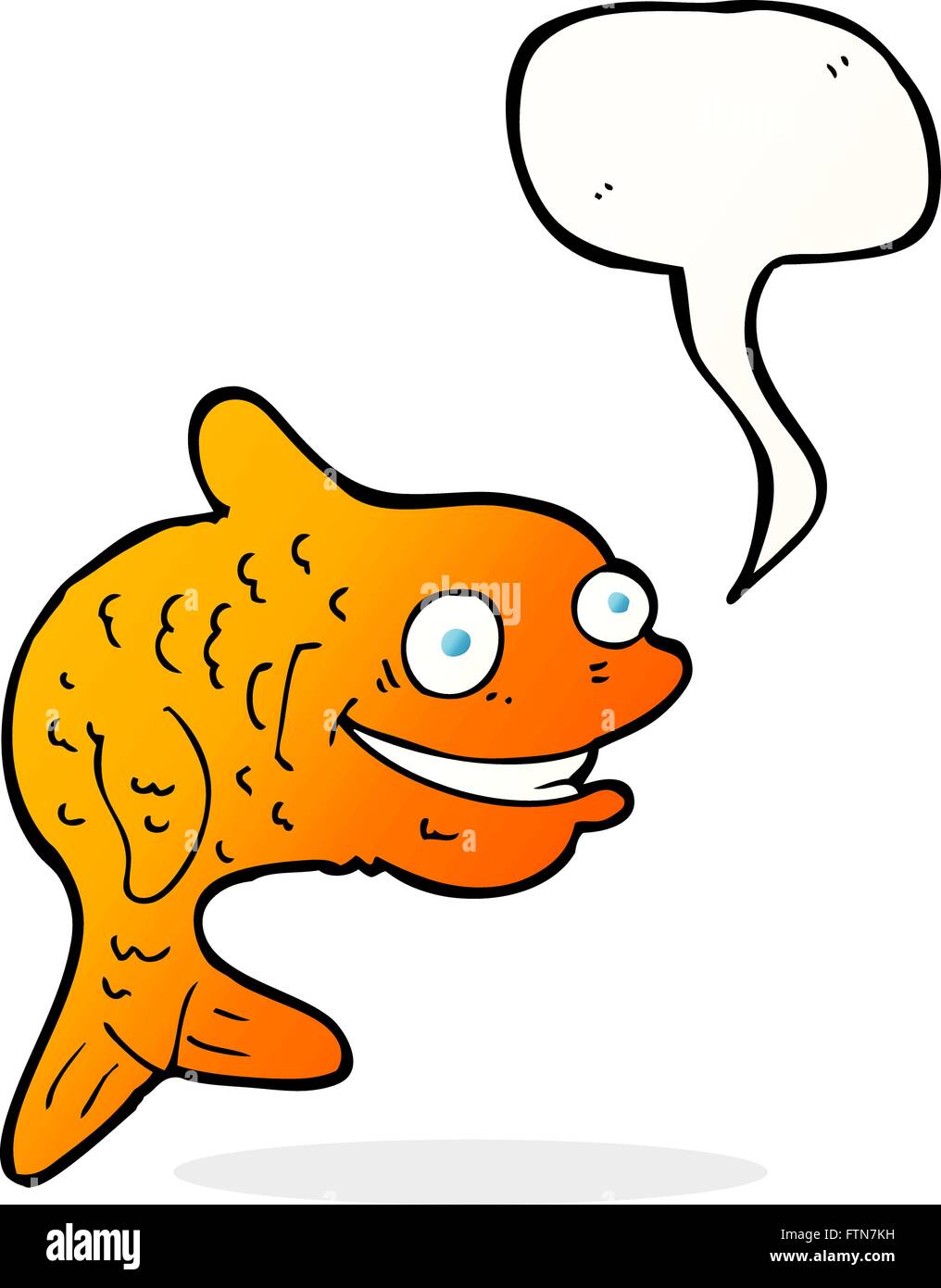 cartoon happy fish with speech bubble Stock Vector Image & Art - Alamy