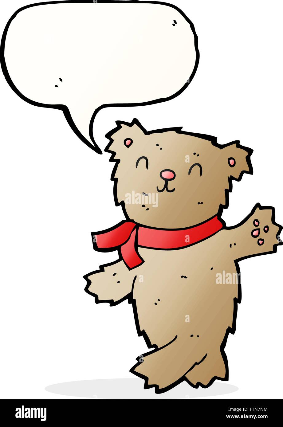 cartoon waving teddy bear with speech bubble Stock Vector Image & Art ...