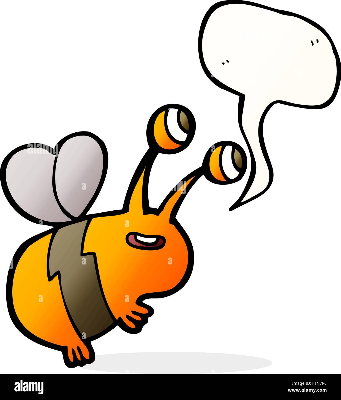cartoon happy bee with speech bubble Stock Vector Image & Art - Alamy