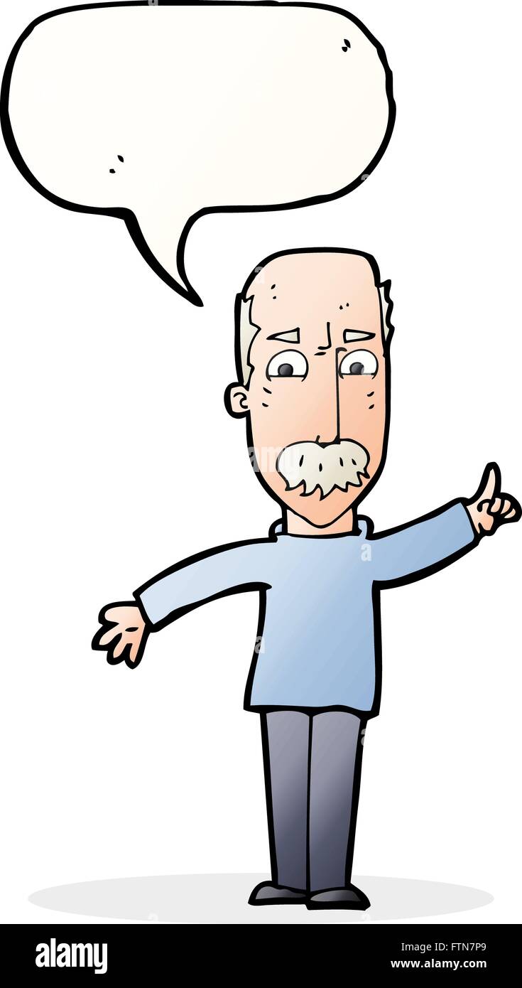 cartoon man issuing stern warning with speech bubble Stock Vector Image ...