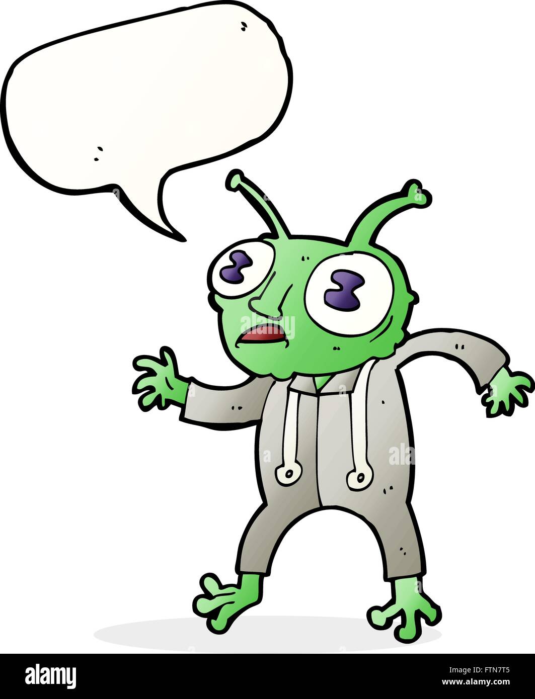 cartoon alien spaceman with speech bubble Stock Vector Image & Art - Alamy