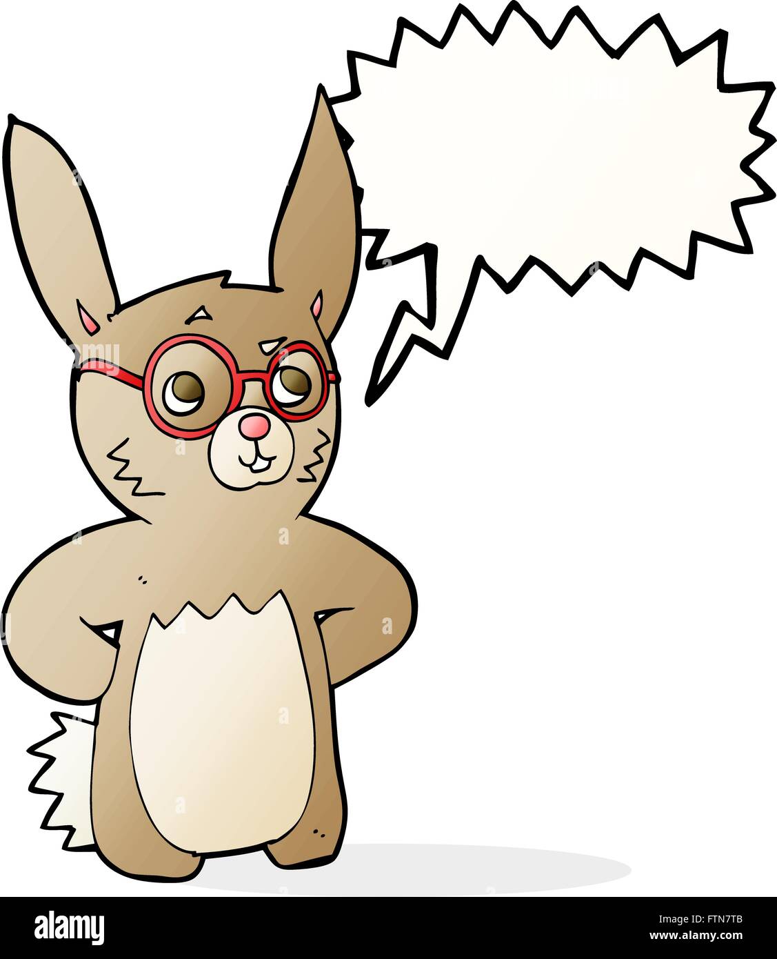 cartoon rabbit wearing spectacles with speech bubble Stock Vector Image ...