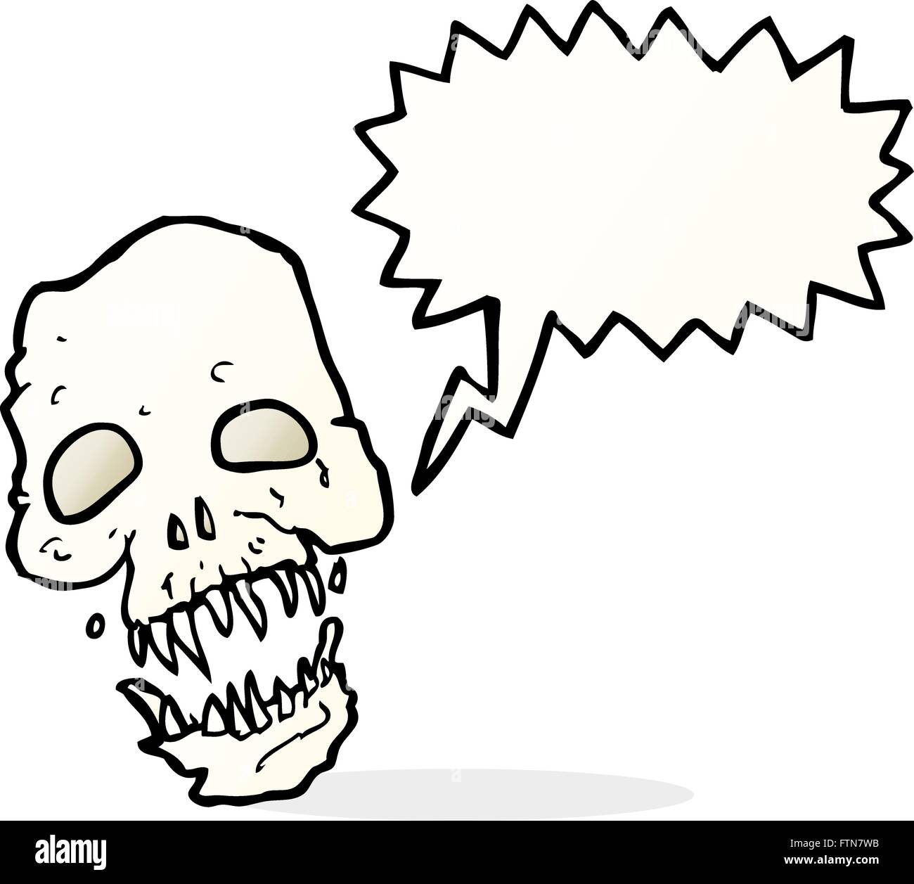 cartoon scary skull with speech bubble Stock Vector Image & Art - Alamy