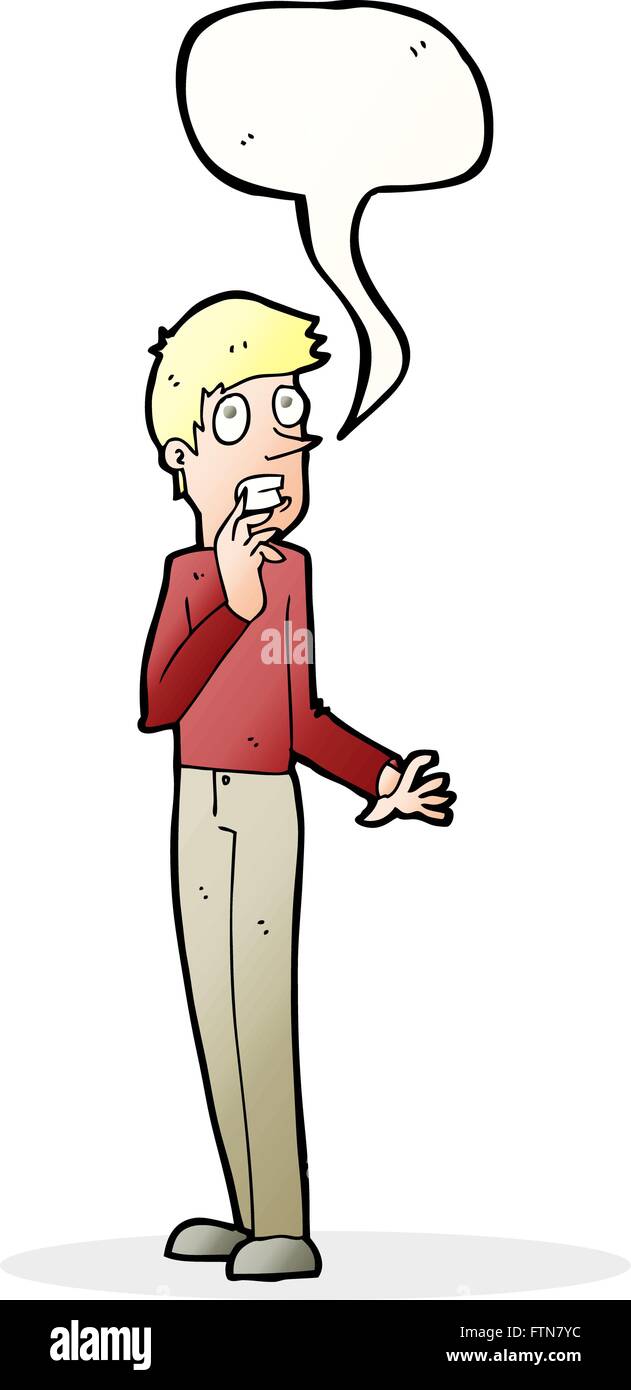 cartoon worried man with speech bubble Stock Vector Image & Art - Alamy
