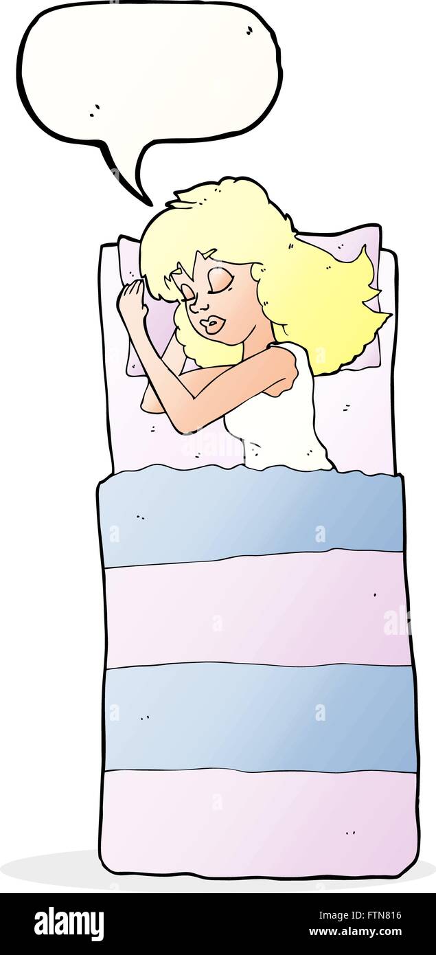 cartoon sleeping woman with speech bubble Stock Vector Image & Art - Alamy