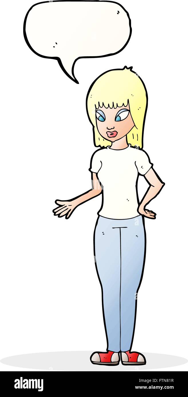 cartoon woman explaining with speech bubble Stock Vector Image & Art ...