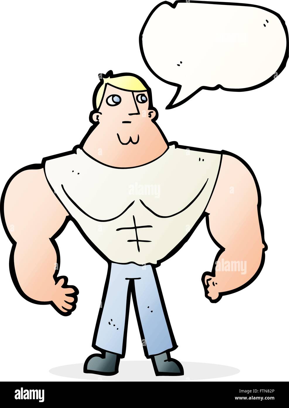 cartoon body builder with speech bubble Stock Vector Image & Art - Alamy
