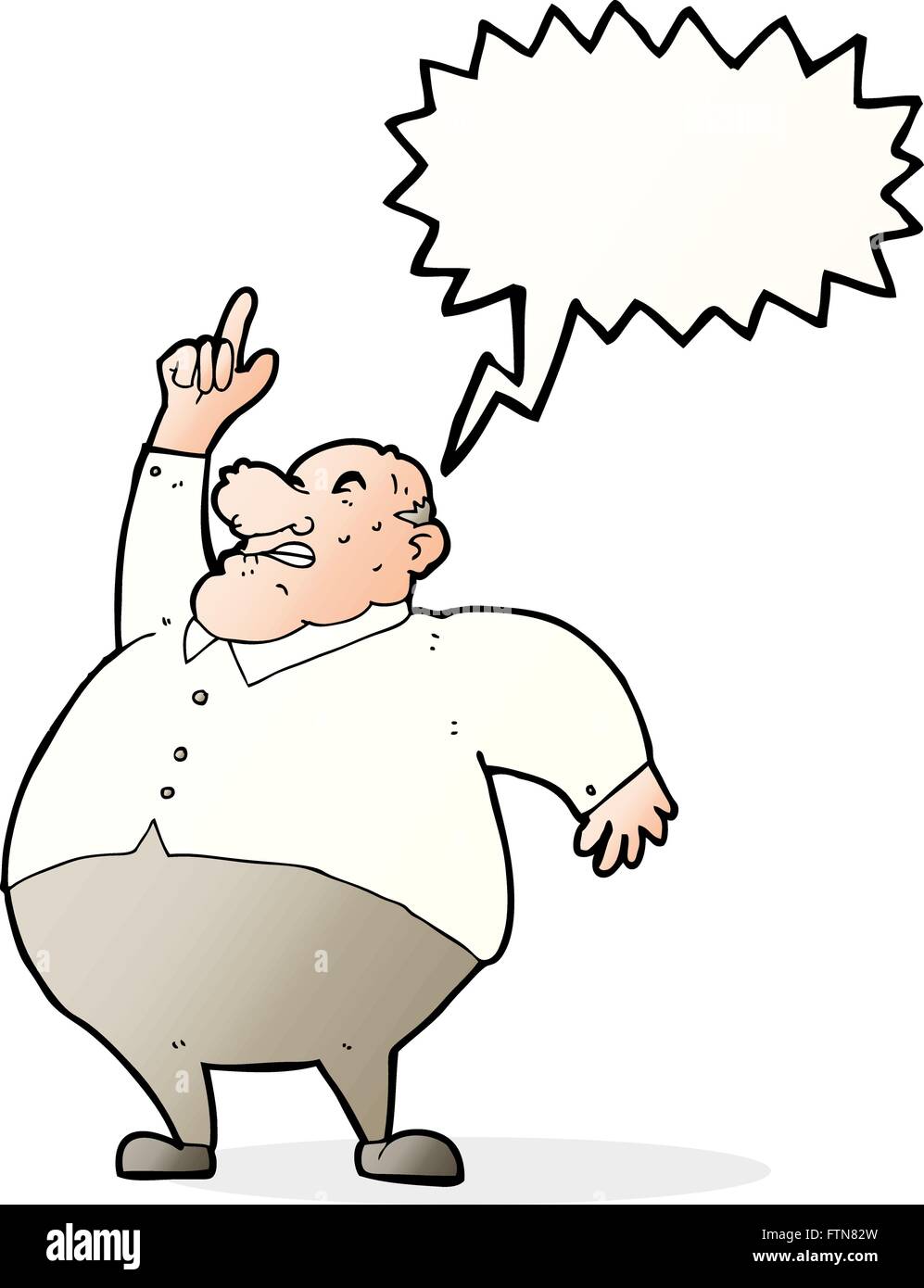 cartoon big fat boss with speech bubble Stock Vector Image & Art - Alamy