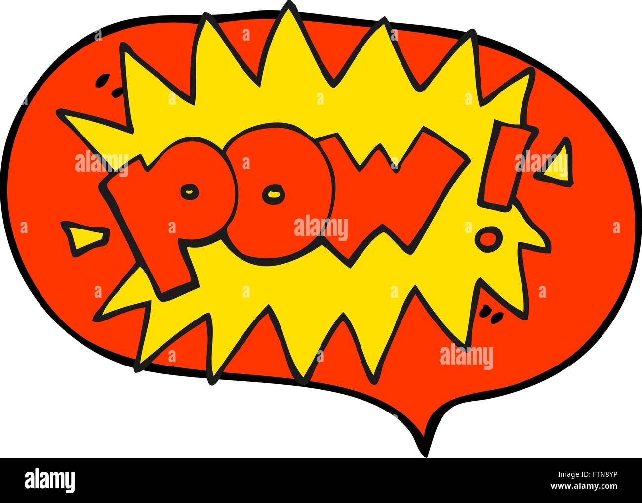 freehand drawn speech bubble cartoon pow symbol Stock Vector Image ...