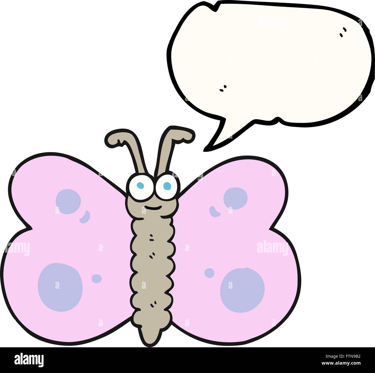 freehand drawn speech bubble cartoon butterfly Stock Vector Image & Art ...