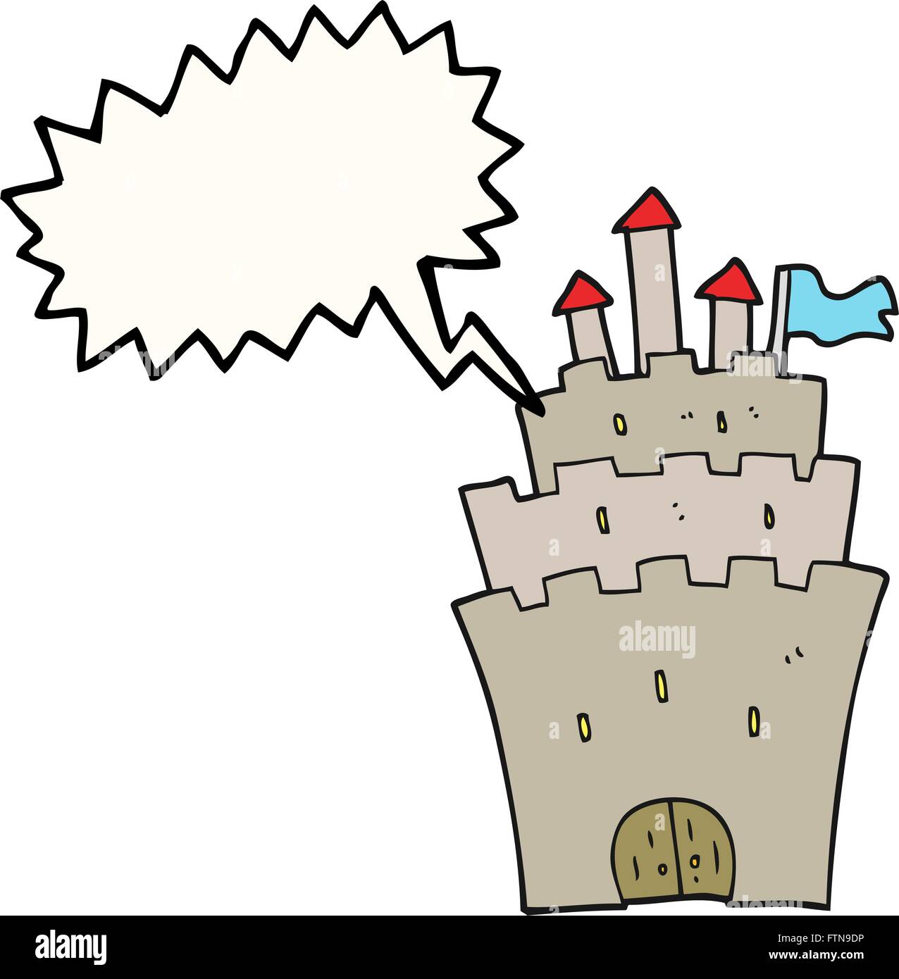 freehand drawn speech bubble cartoon castle Stock Vector Image & Art ...
