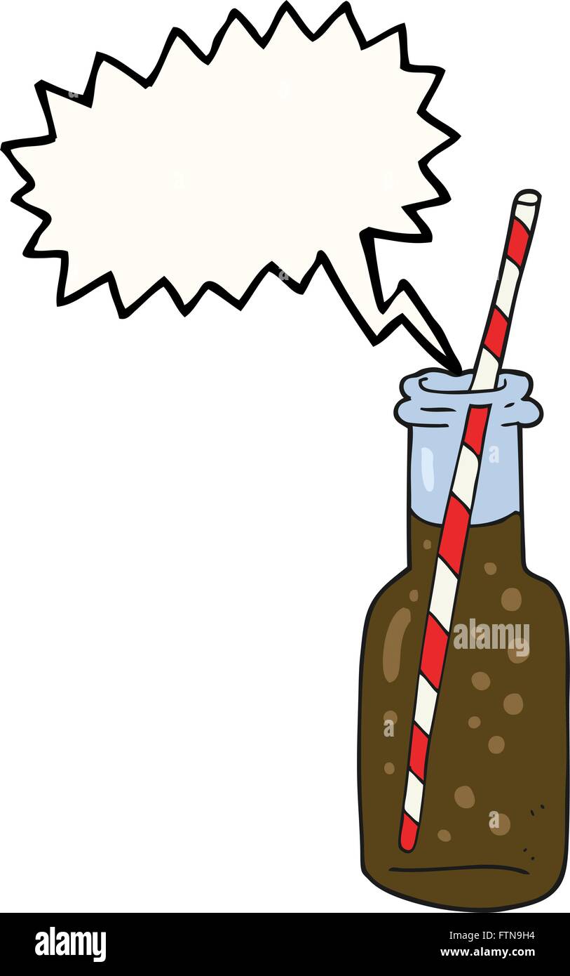 freehand drawn speech bubble cartoon fizzy drink bottle Stock Vector ...