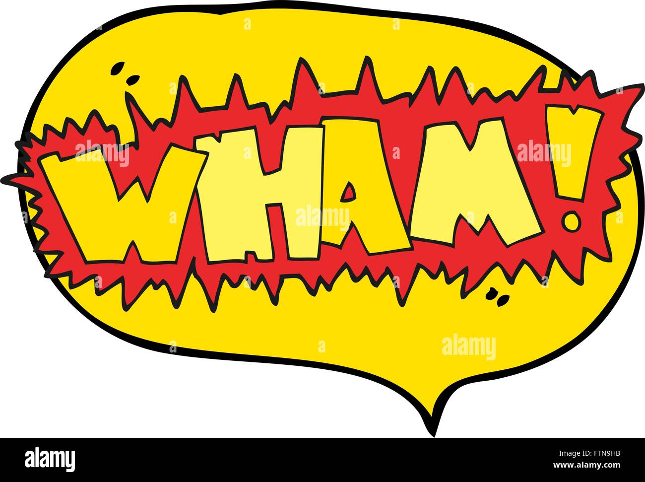 freehand drawn speech bubble cartoon wham! symbol Stock Vector Image ...