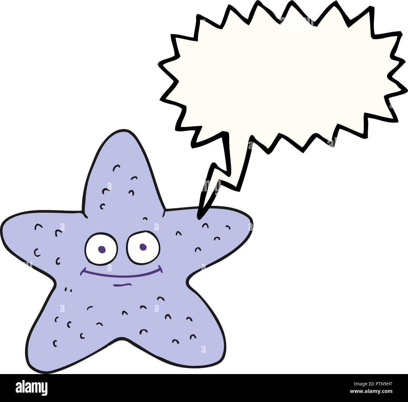 freehand drawn speech bubble cartoon starfish Stock Vector Image & Art ...