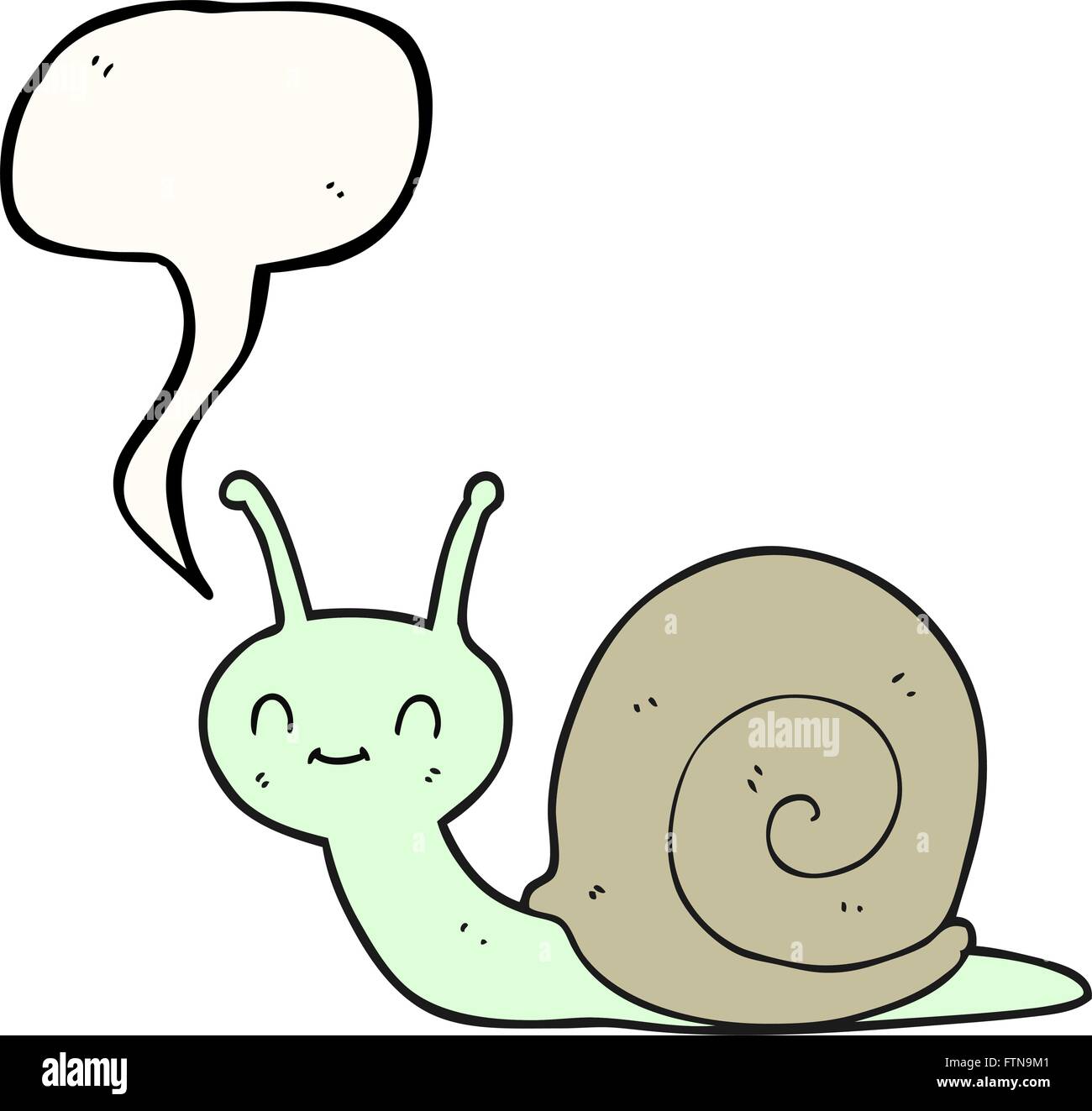 freehand drawn speech bubble cartoon cute snail Stock Vector Image ...