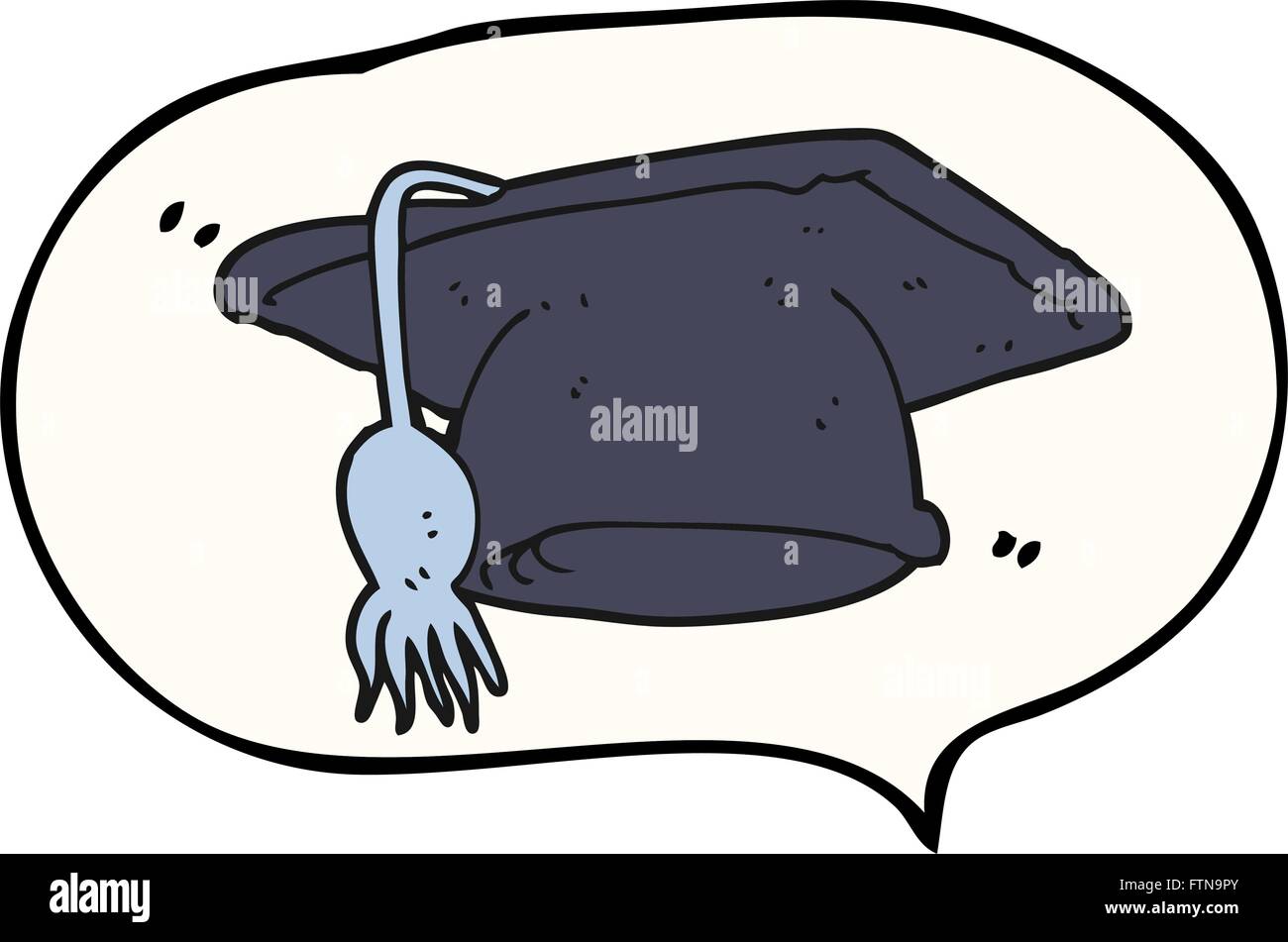 freehand drawn speech bubble cartoon graduation cap Stock Vector Image ...