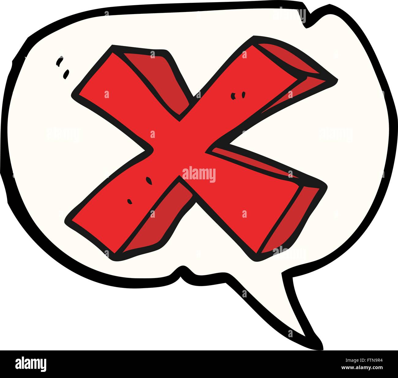 freehand drawn speech bubble cartoon negative x symbol Stock Vector ...