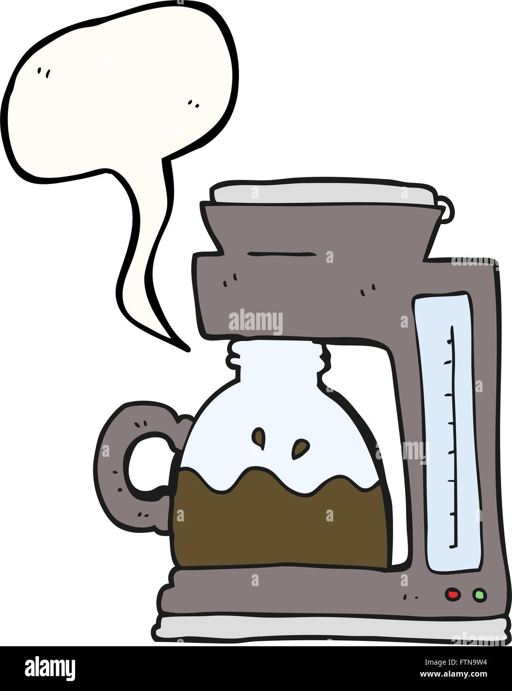 freehand drawn speech bubble cartoon coffee filter machine Stock Vector ...