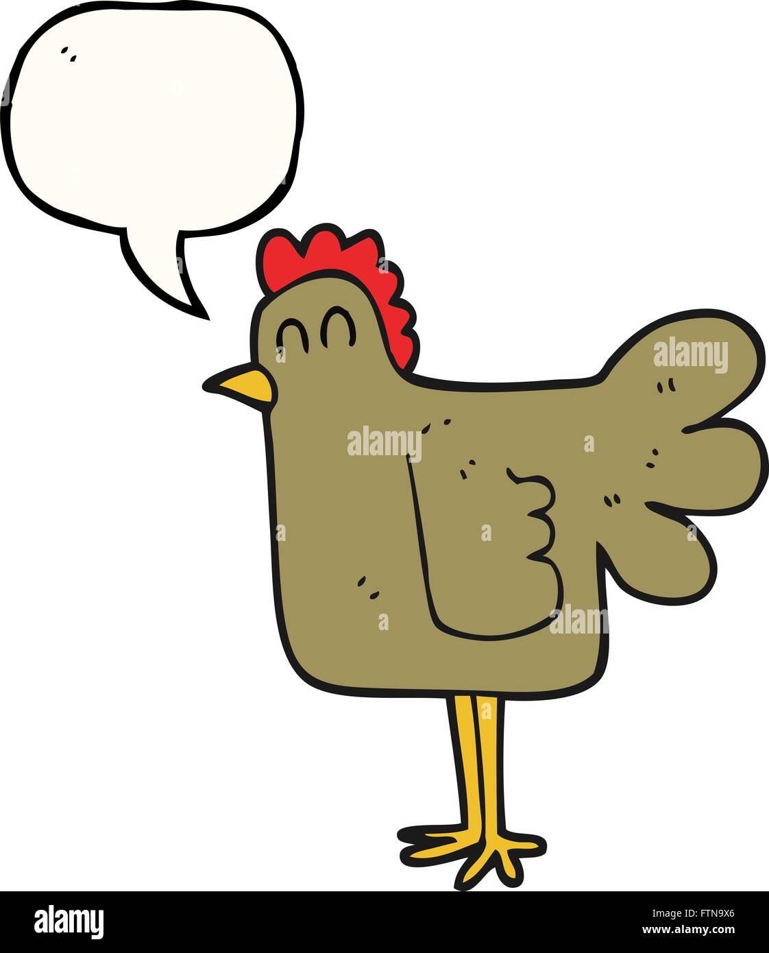 freehand drawn speech bubble cartoon chicken Stock Vector Image & Art ...