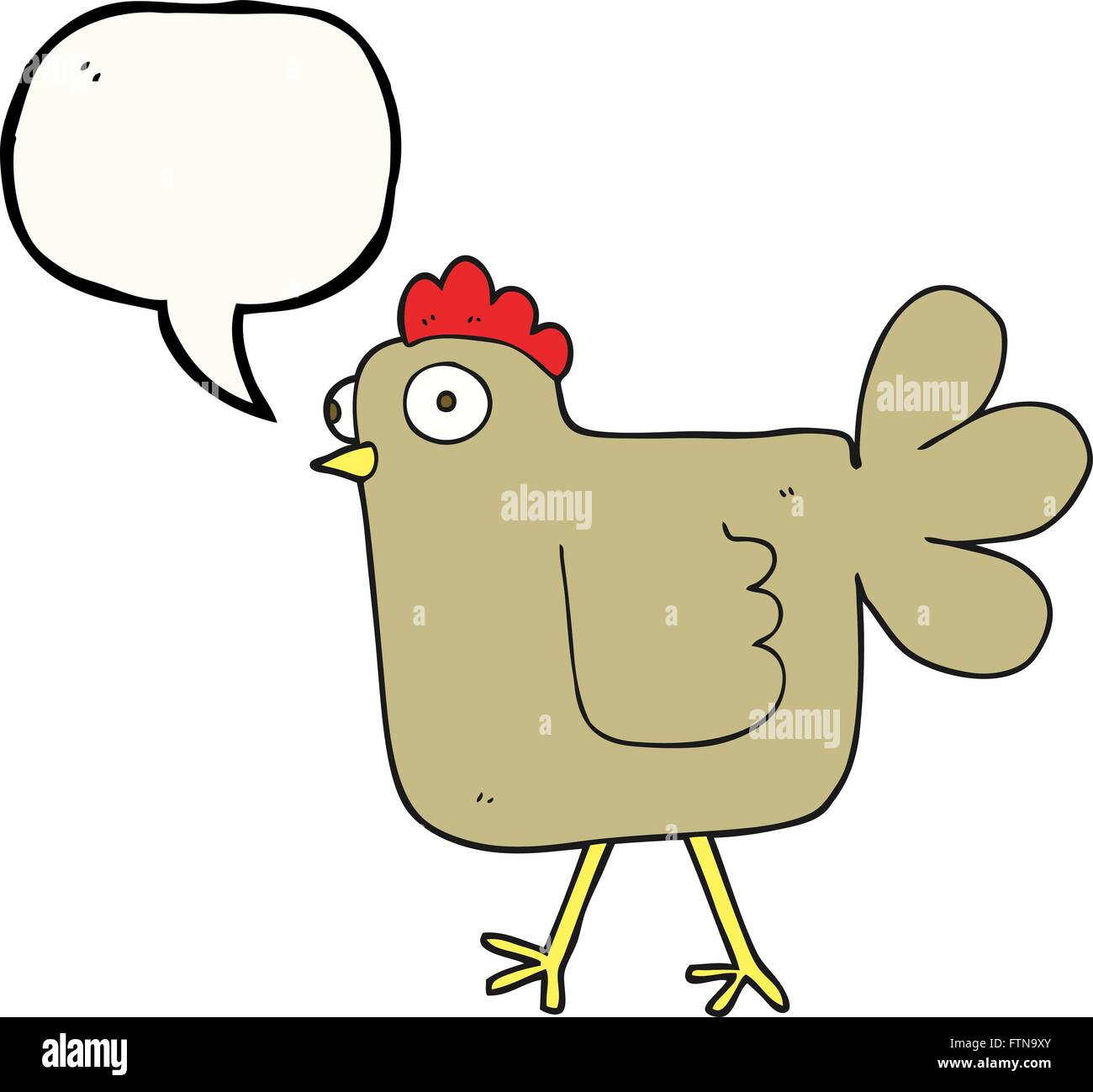 freehand drawn speech bubble cartoon chicken Stock Vector Image & Art ...