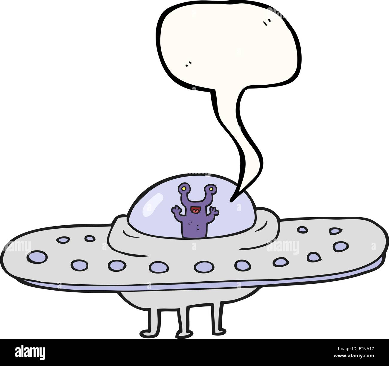 freehand drawn speech bubble cartoon flying saucer Stock Vector Image ...