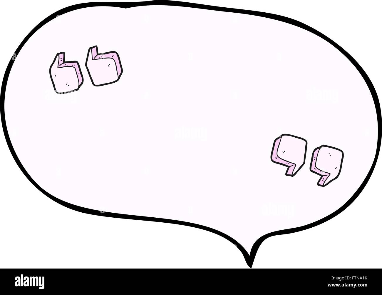 freehand drawn speech bubble cartoon quotation marks Stock Vector Image ...