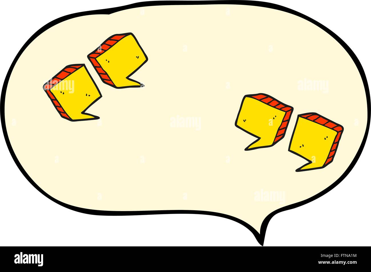 freehand drawn speech bubble cartoon quotation marks Stock Vector Image ...