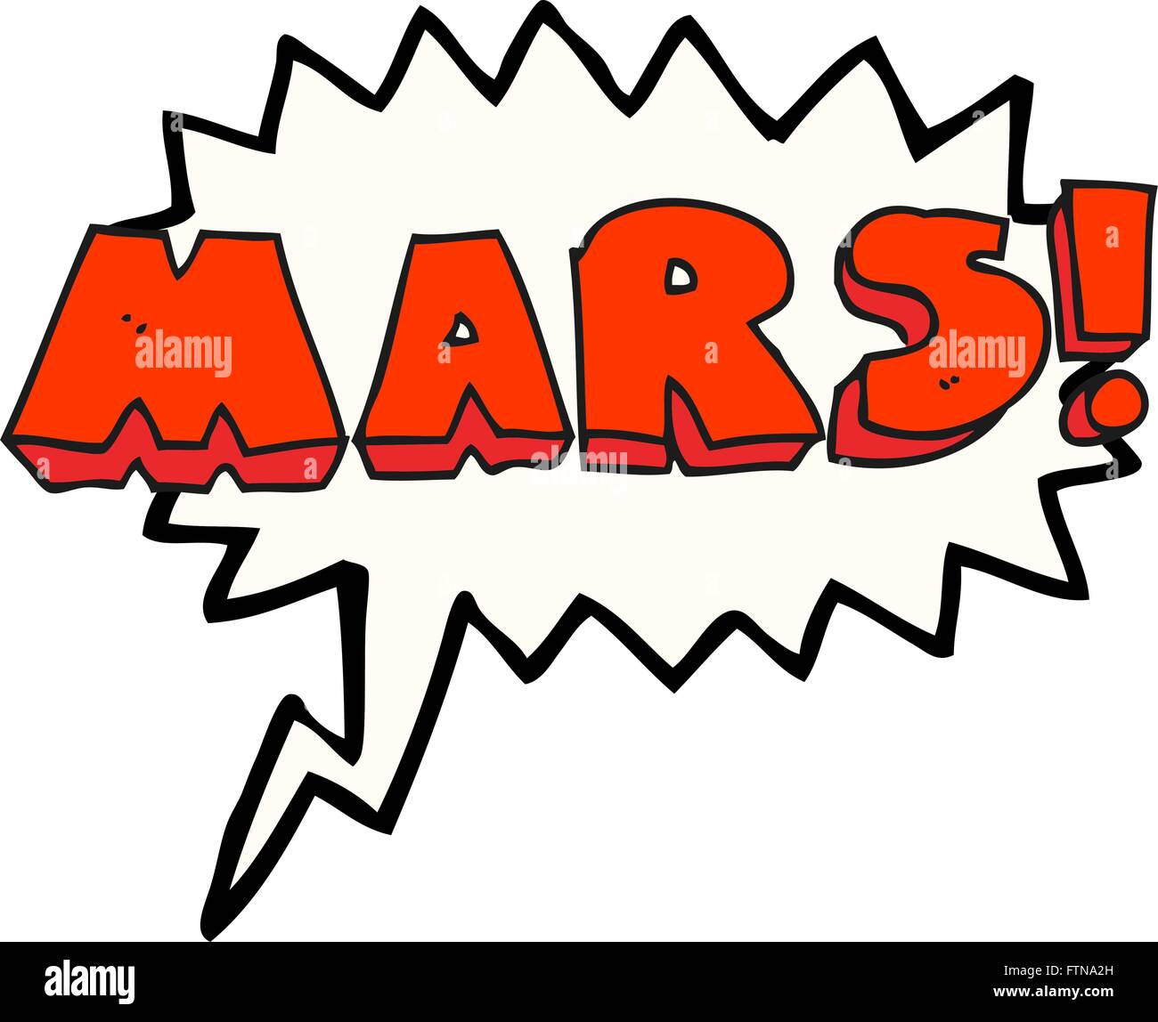 freehand drawn speech bubble cartoon Mars text symbol Stock Vector ...