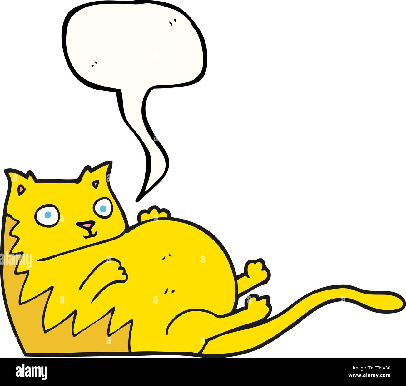 freehand drawn speech bubble cartoon fat cat Stock Vector Image & Art ...