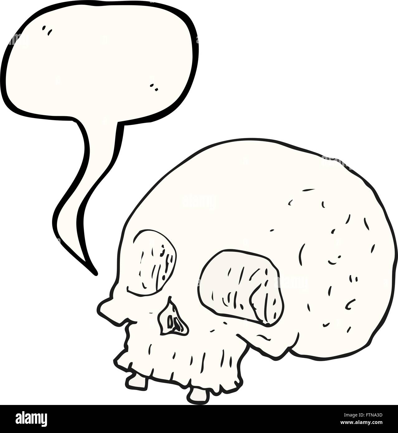 freehand drawn speech bubble cartoon old skull Stock Vector Image & Art ...