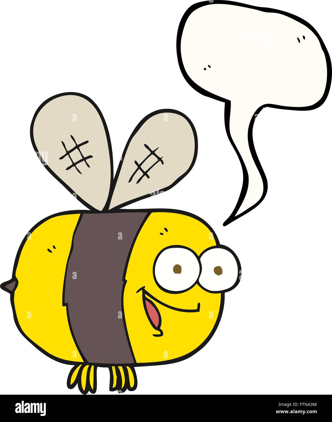 freehand drawn speech bubble cartoon bee Stock Vector Image & Art - Alamy