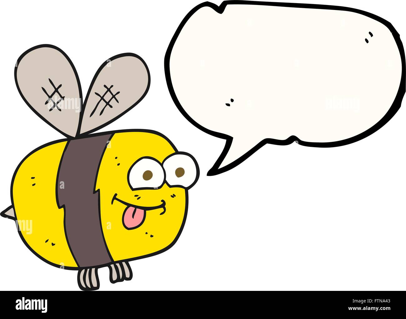 freehand drawn speech bubble cartoon bee Stock Vector Image & Art - Alamy