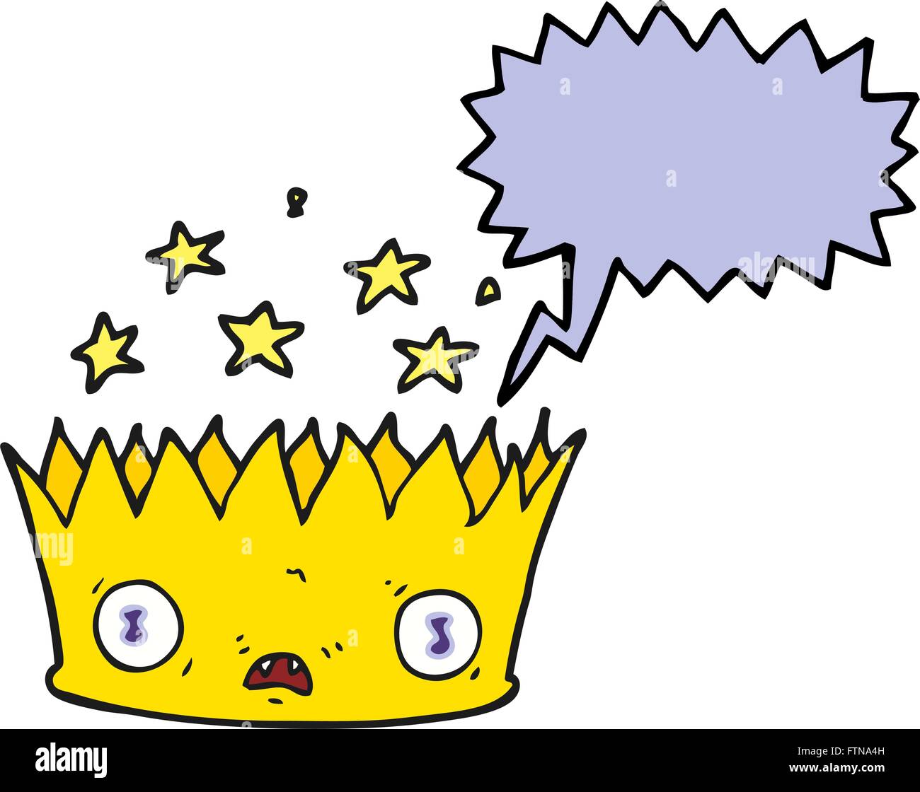 freehand drawn speech bubble cartoon magic crown Stock Vector Image ...