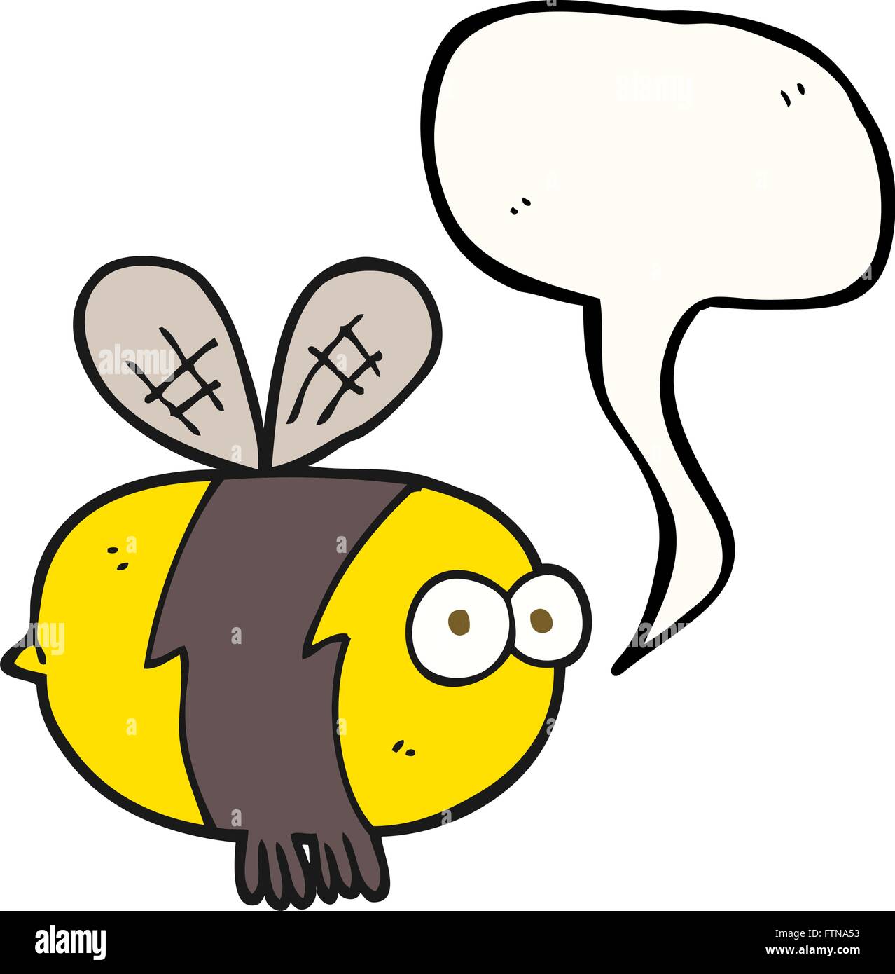 freehand drawn speech bubble cartoon bee Stock Vector Image & Art - Alamy