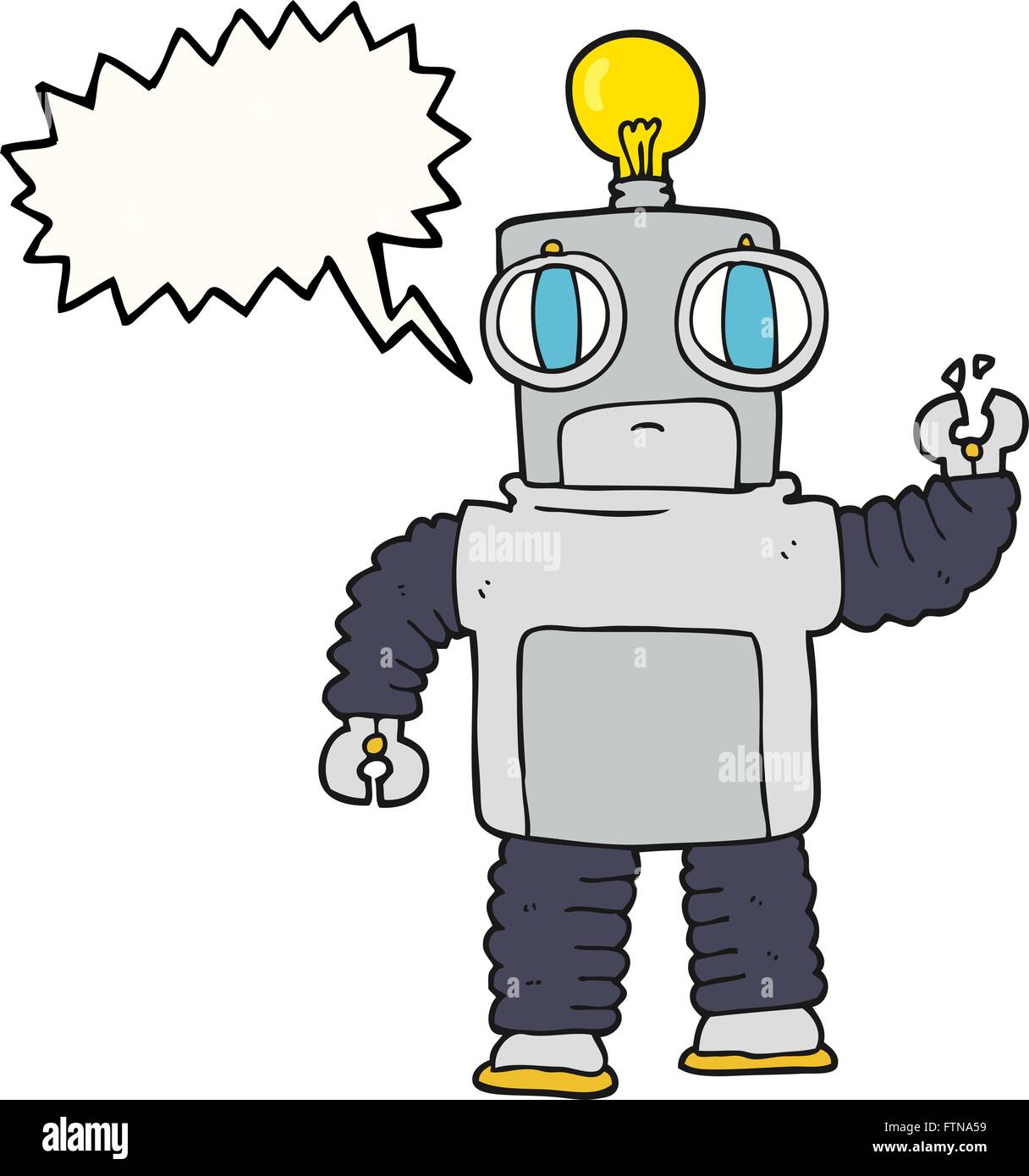 freehand drawn speech bubble cartoon robot Stock Vector Image & Art - Alamy