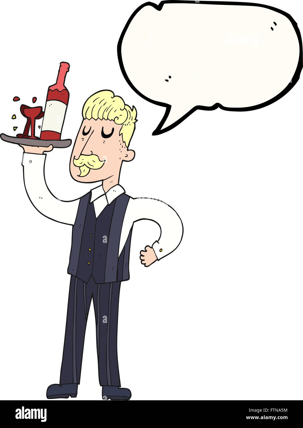 Cartoon waiter funny doodle illustration hi-res stock photography and ...
