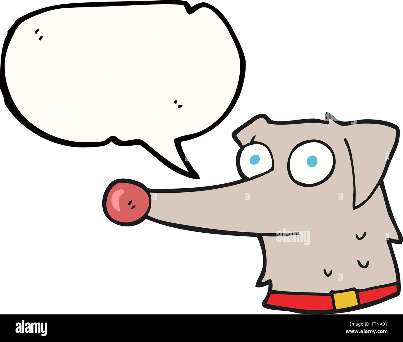 freehand drawn speech bubble cartoon dog with collar Stock Vector Image ...