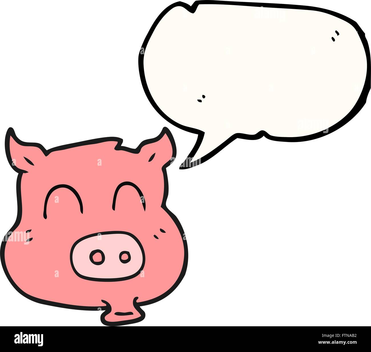 freehand drawn speech bubble cartoon pig Stock Vector Image & Art - Alamy