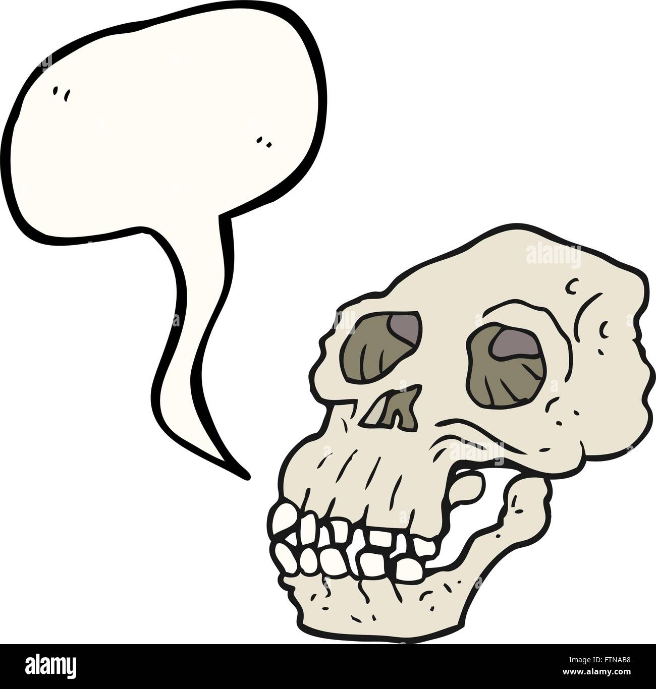 freehand drawn speech bubble cartoon ancient skull Stock Vector Image ...