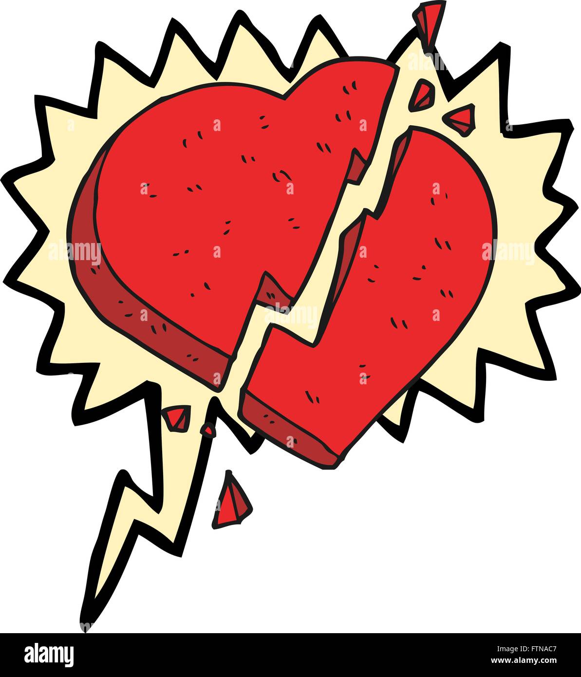 freehand drawn speech bubble cartoon broken heart symbol Stock Vector ...