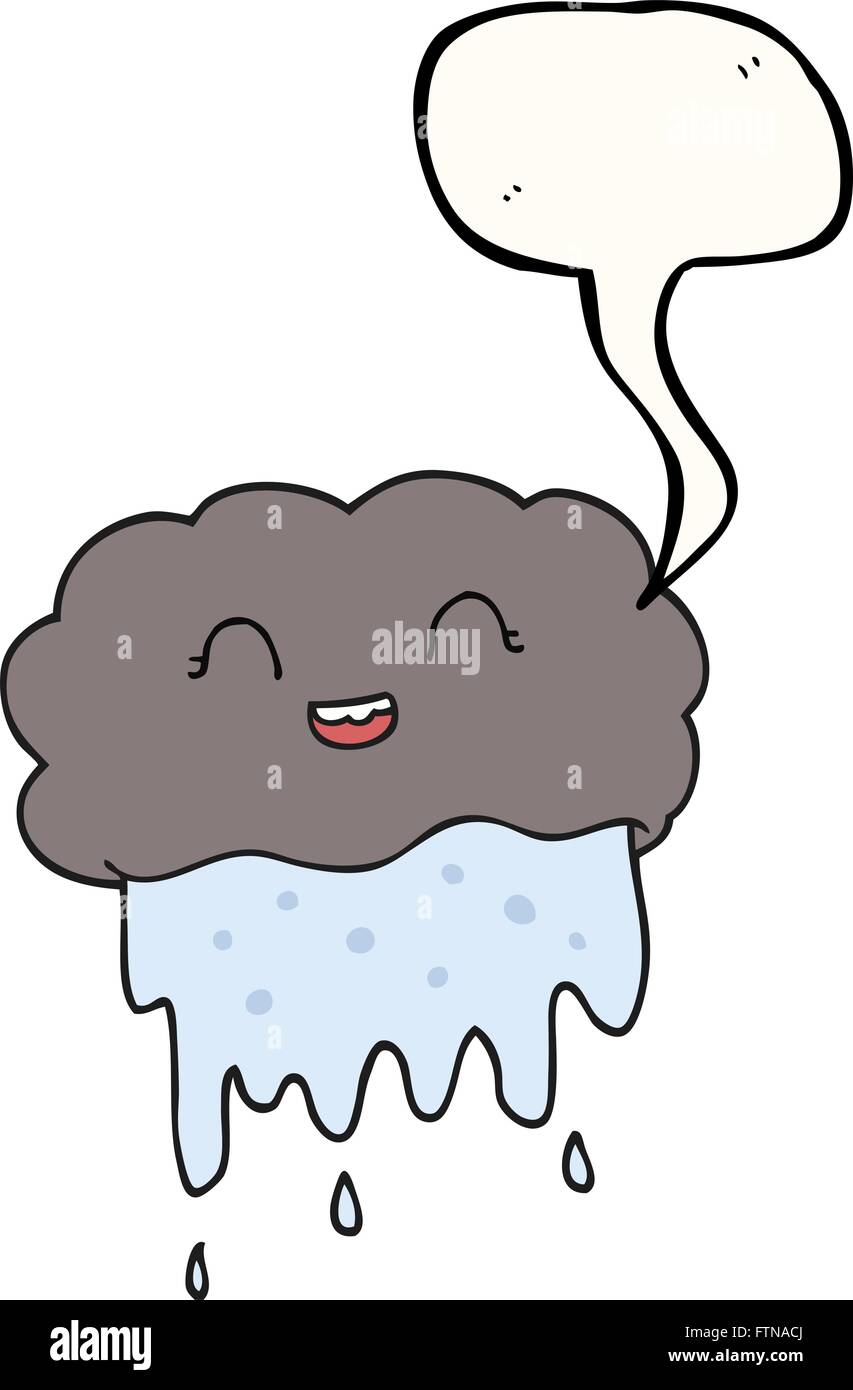 freehand drawn speech bubble cartoon rain cloud Stock Vector Image ...