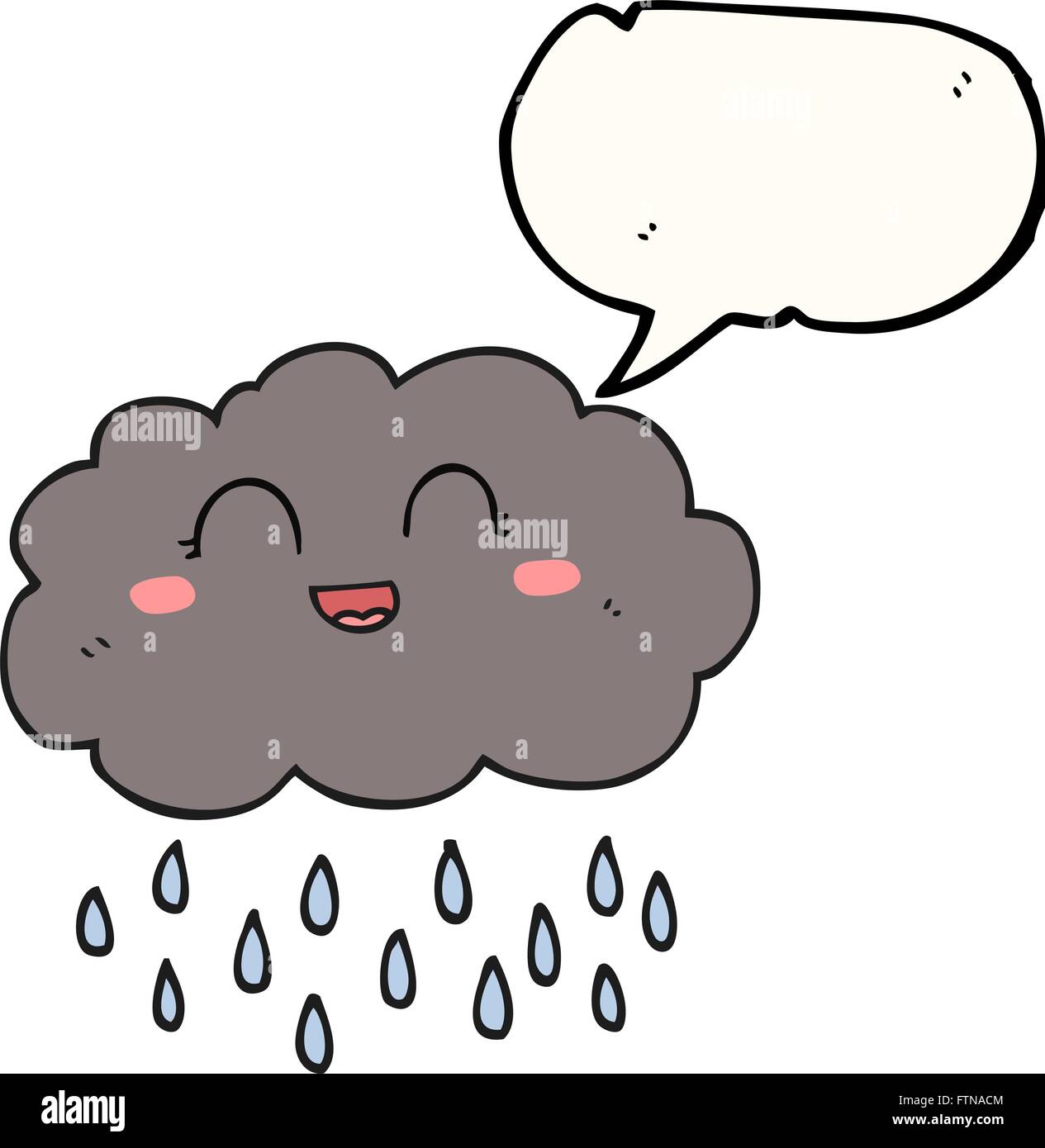 freehand drawn speech bubble cartoon rain cloud Stock Vector Image ...