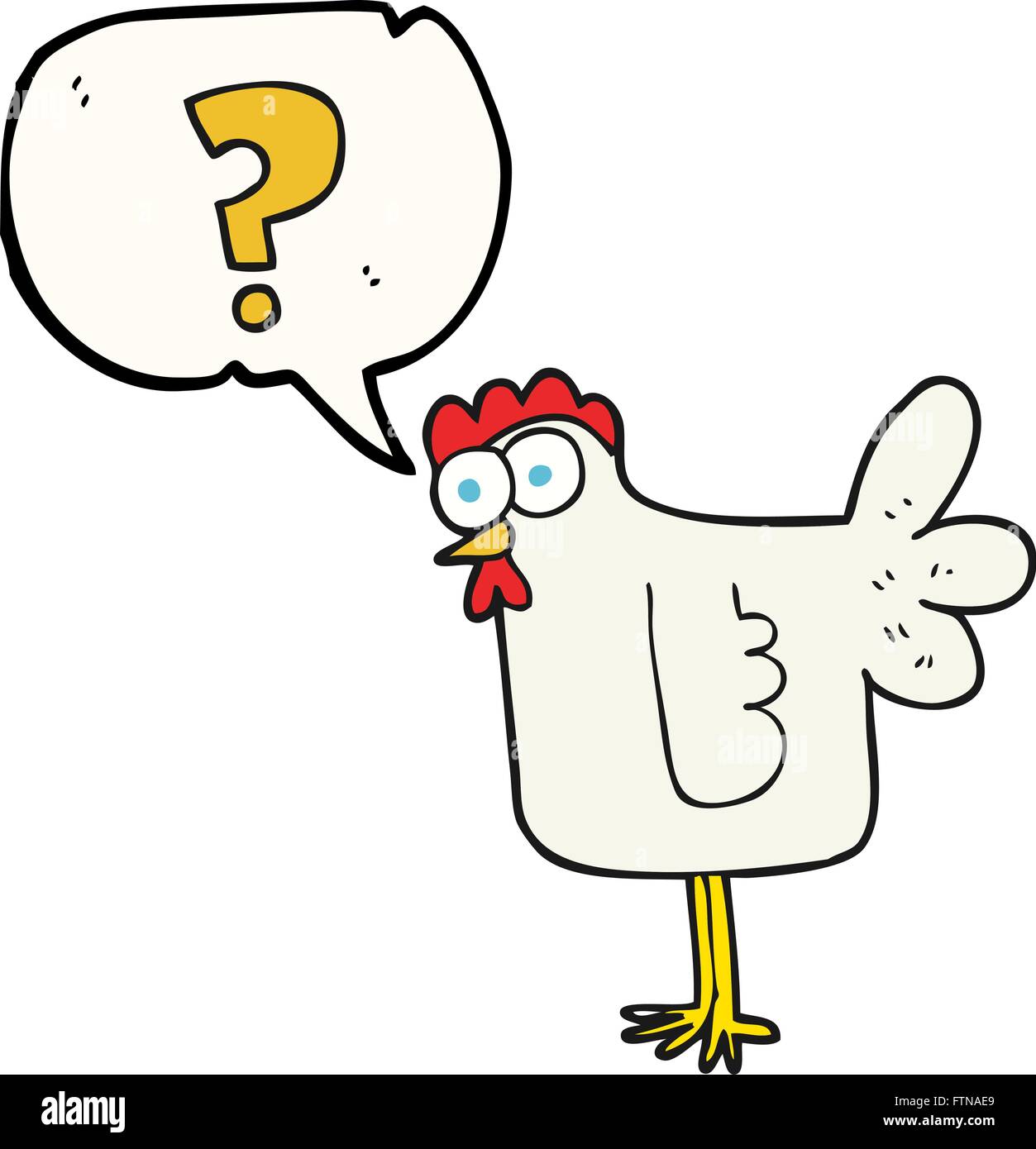 freehand drawn speech bubble cartoon confused chicken Stock Vector ...