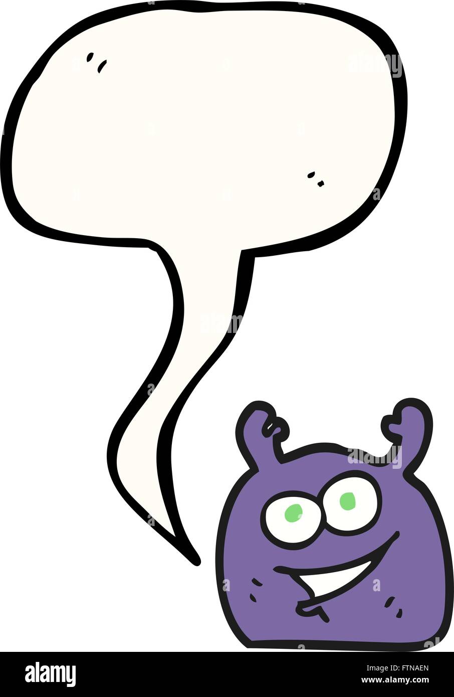 freehand drawn speech bubble cartoon little alien Stock Vector Image ...