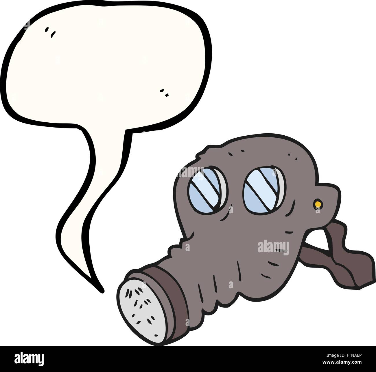 freehand drawn speech bubble cartoon gas mask Stock Vector Image & Art ...